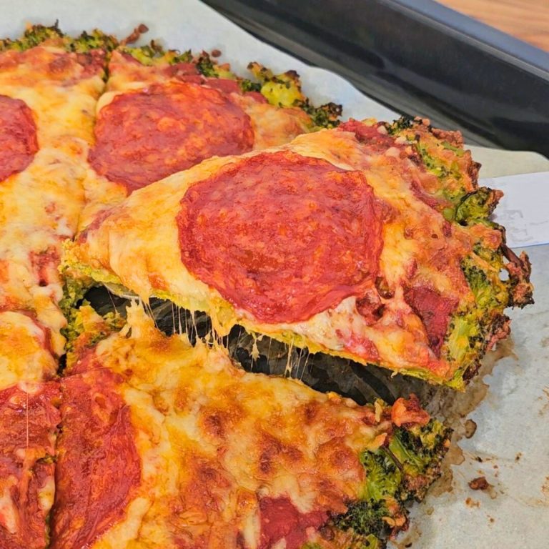 Delicious Low Carb Broccoli Crust Pizza
