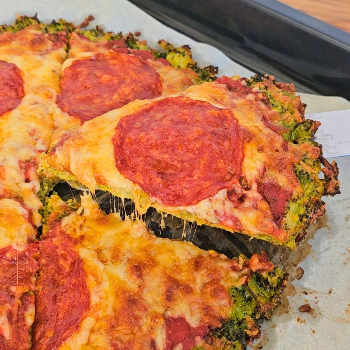Delicious Low Carb Broccoli Crust Pizza
